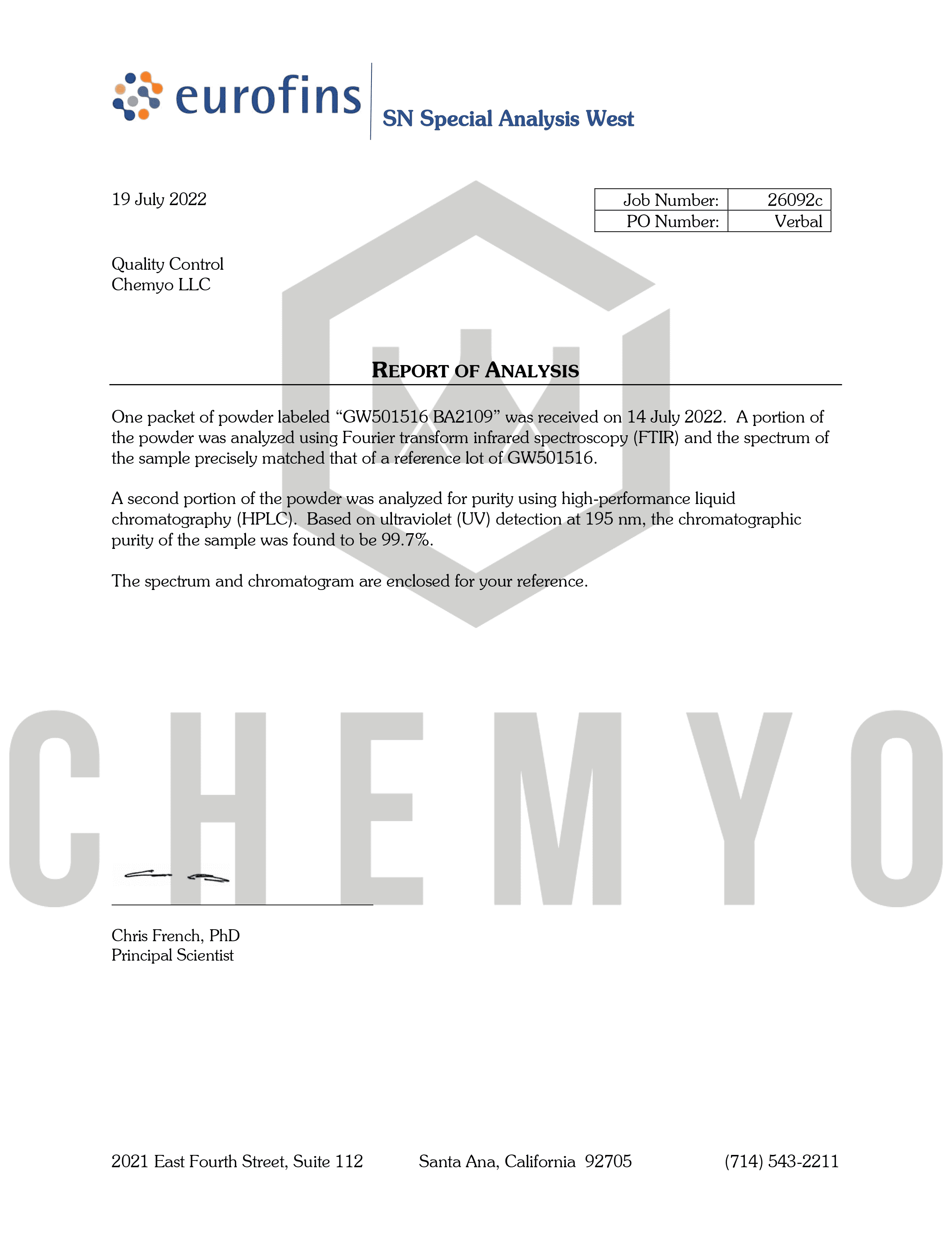 Cardarine | Buy Cardarine GW-501516 Powder - 1g | Chemyo