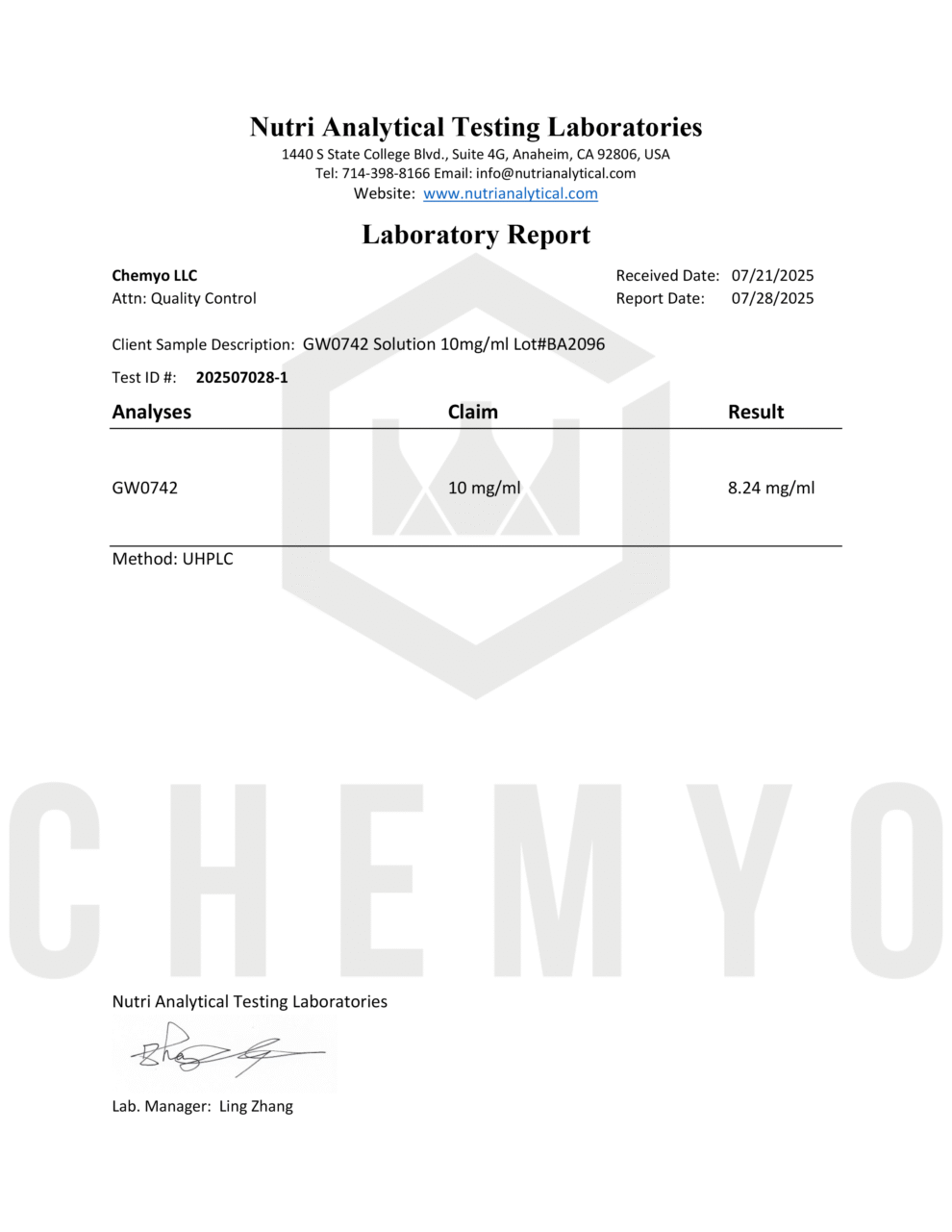 GW0742 | Buy GW-0742 10mg/ml 50ml Solution