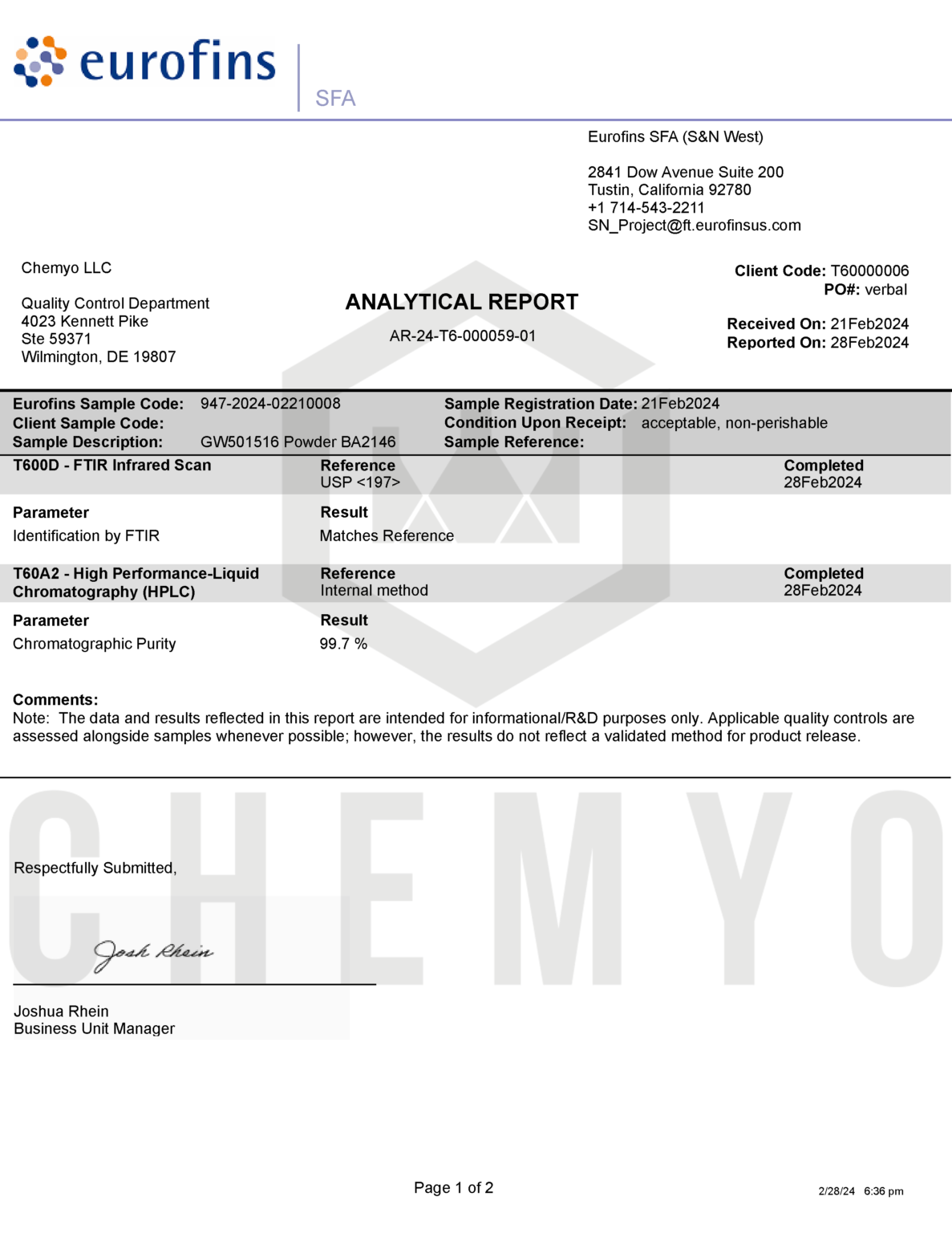 GW501516 | Buy GW-501516 Cardarine 10mg/ml 50ml Solution