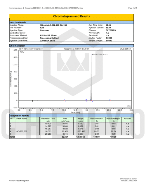 AC-262 | Buy AC-262,536 10mg/ml SARM Solution | Chemyo