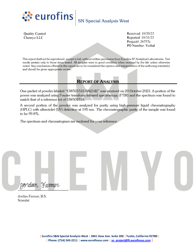 GW501516 | Buy GW-501516 Cardarine 10mg/ml 50ml Solution